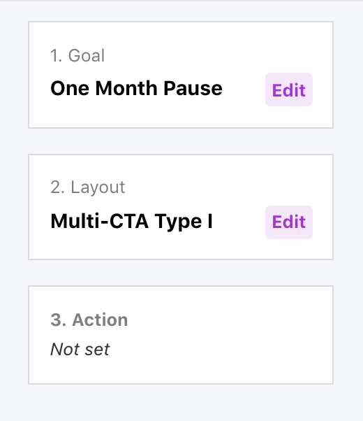 Offer Goals, Layout and Actions in Retention : Chargebee Help Center