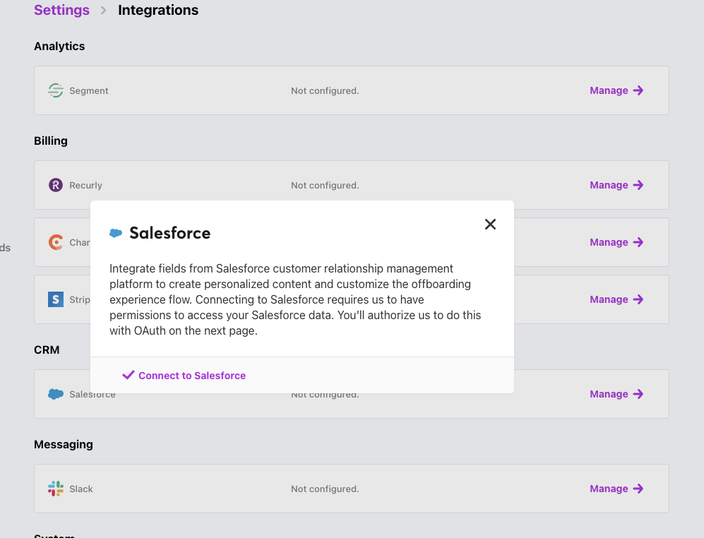 How to configure Salesforce integration in Chargebee Retention? : Chargebee Help Center