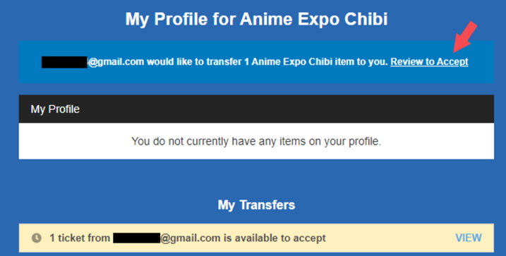 How do I accept a transfer? : Anime Expo Help Center