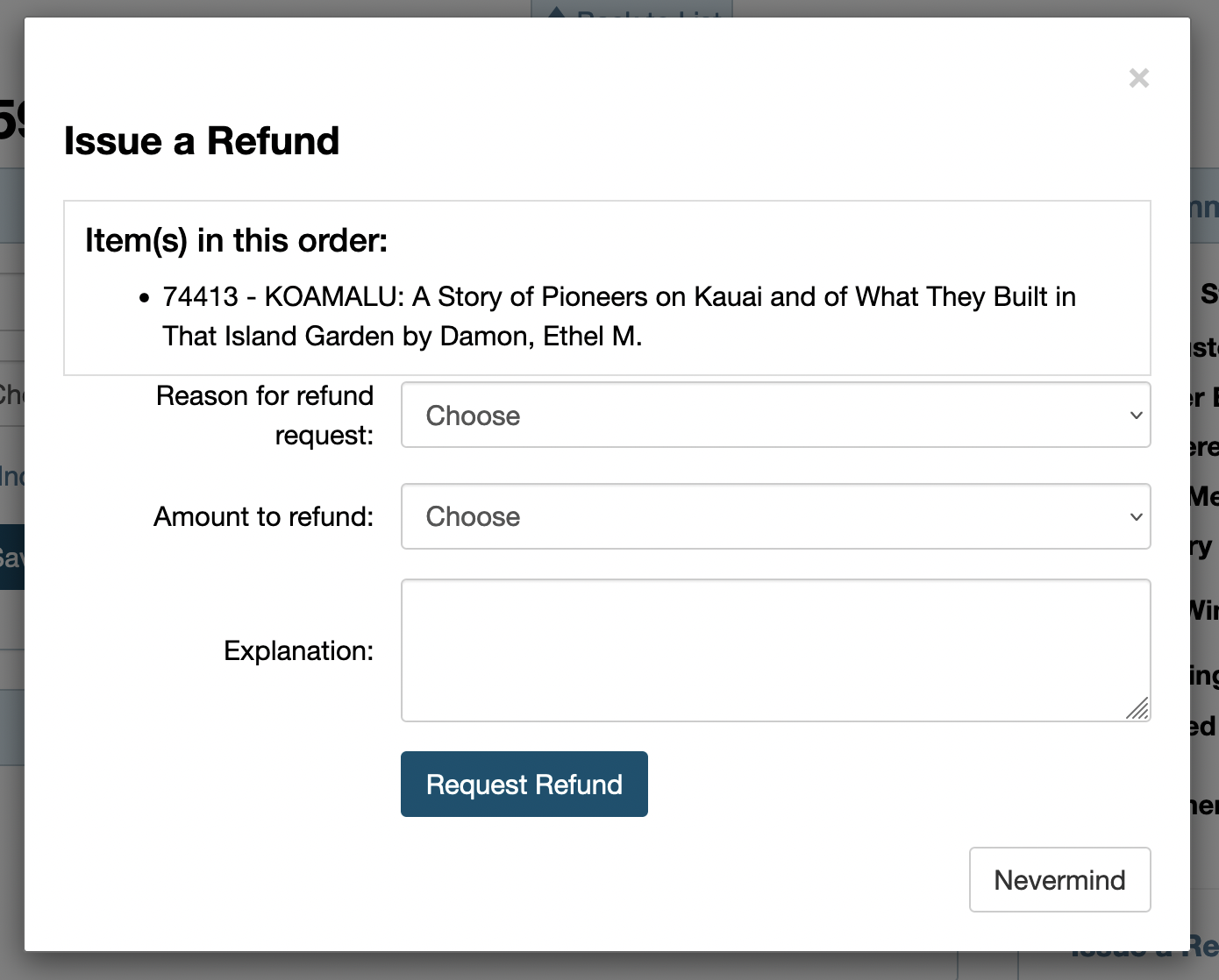 How BIBLIO booksellers issue refunds through BiblioDirect : Help