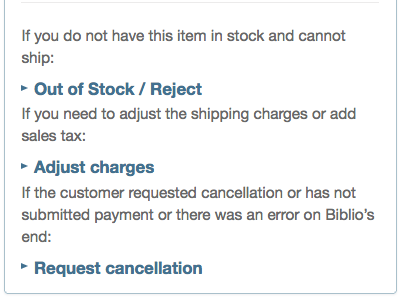 BIBLIO Booksellers Can Adjust Postage Charges on Orders : Help