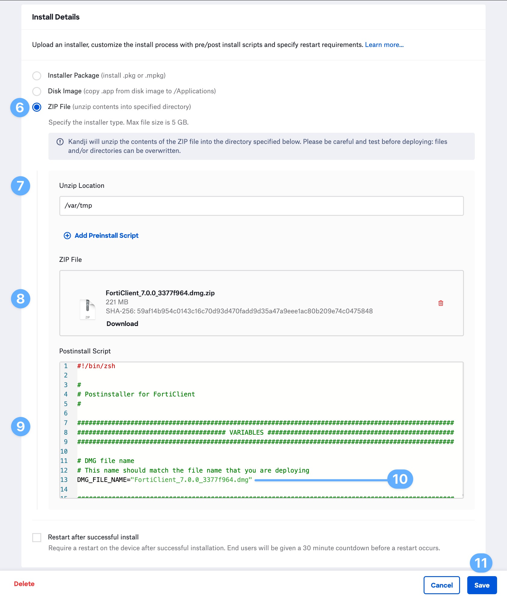 Deploy FortiClient VPN as a Custom App : Kandji