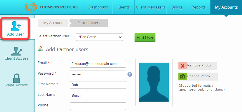 Add a Partner User : Timerack