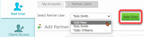 Add a Partner User : Timerack