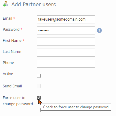 Add a Partner User : Timerack