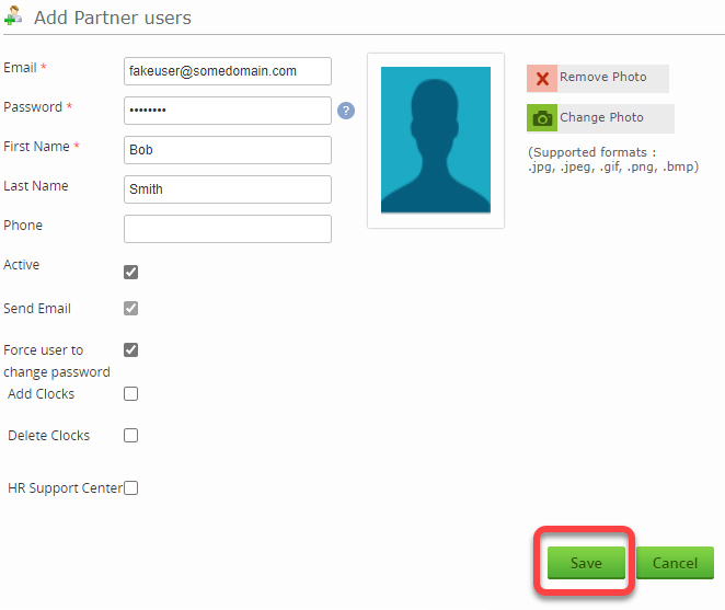 Add a Partner User : Timerack
