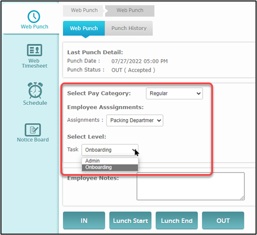 Web Punch : Timerack