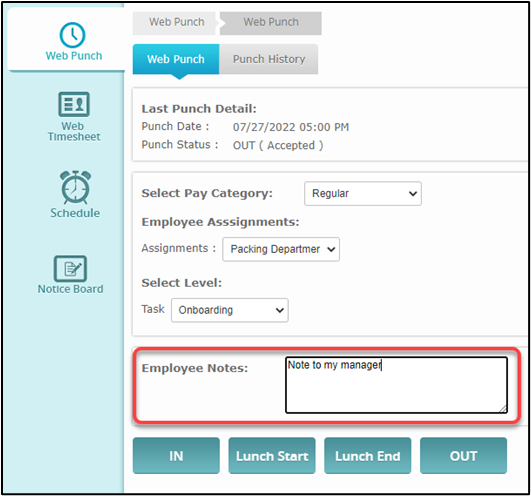 Web Punch : Timerack
