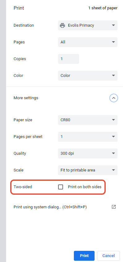 Badge Prints Second Blank Page