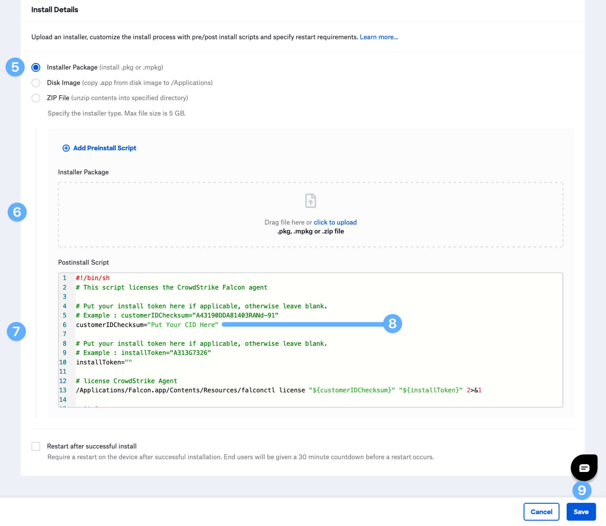Deploying CrowdStrike as a Custom App : Kandji