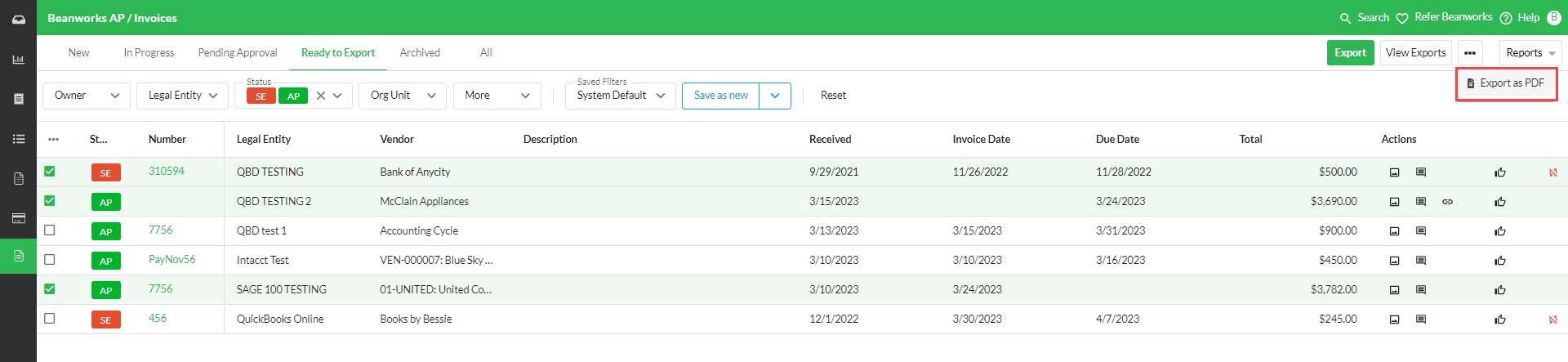 How to export invoices from Quadient AP - NextGen : Quadient AP Support ...