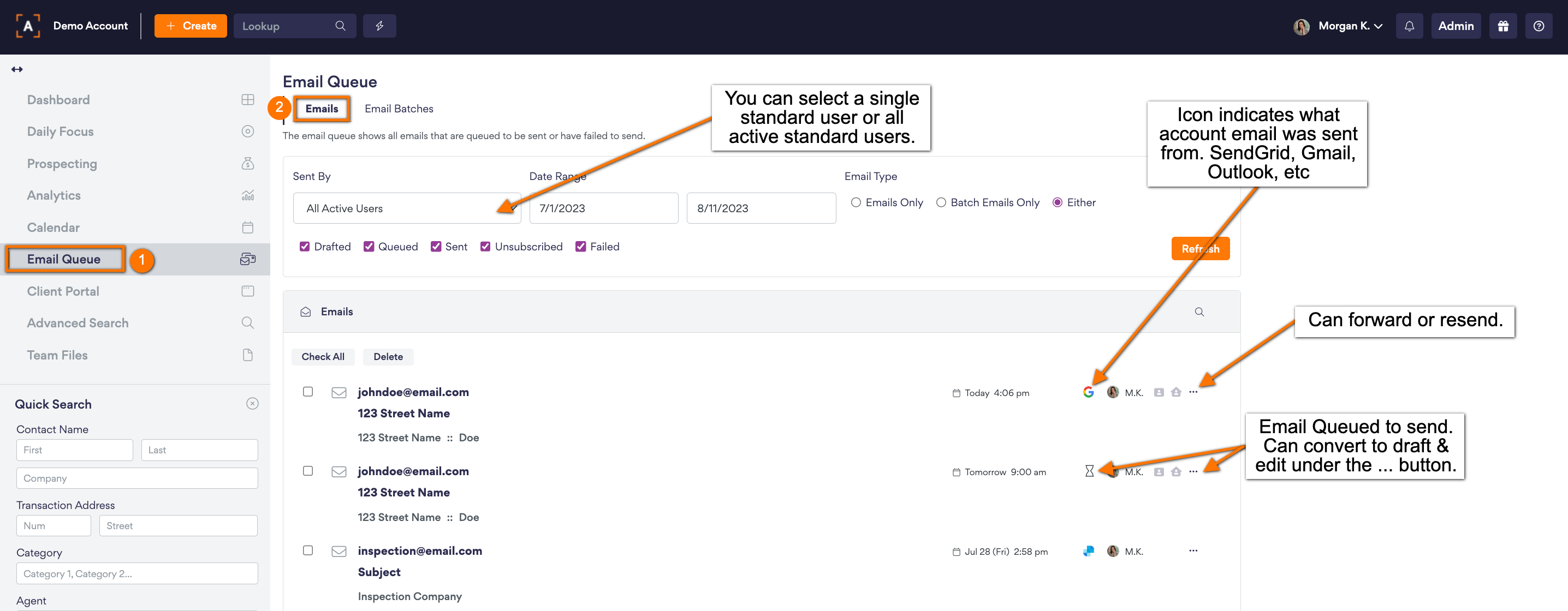Email Queue : AFrameSupport