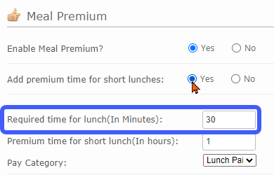 Configure a Lunch Policy : Timerack