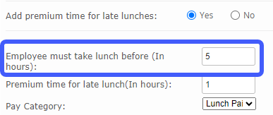 Configure a Lunch Policy : Timerack