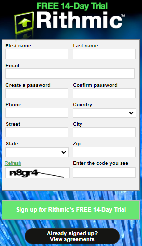 Rithmic Demo Registration