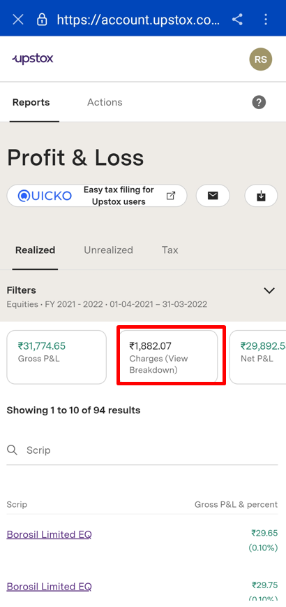 8 Go to ‘ View breakdown ‘tab to check the brokerage and taxes levied ...