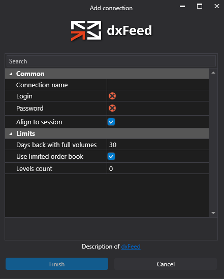 Connecting to dxFeed