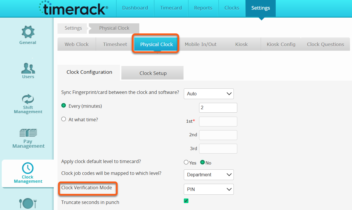 TR905 Clock Configuration Verification Method : Timerack