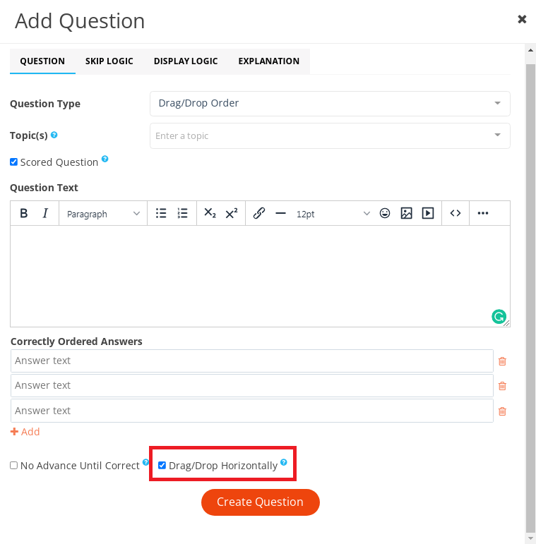 Drag & Drop Question : Helpdesk