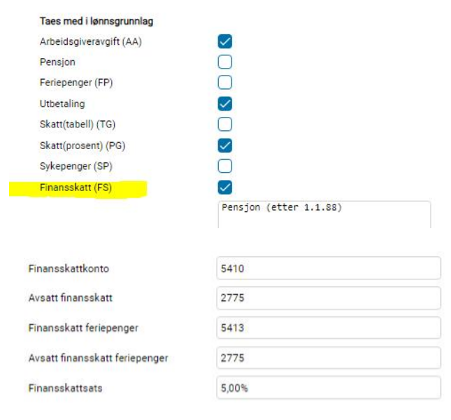 Finansskatt oppsett : ECIT Support