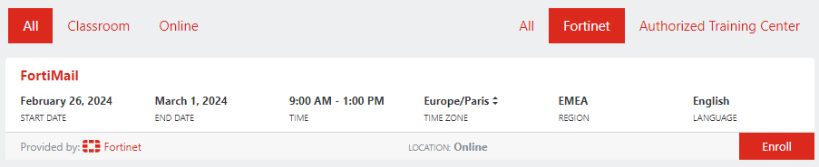 Navigating the Fortinet Training Institute Schedule Page : Help Desk