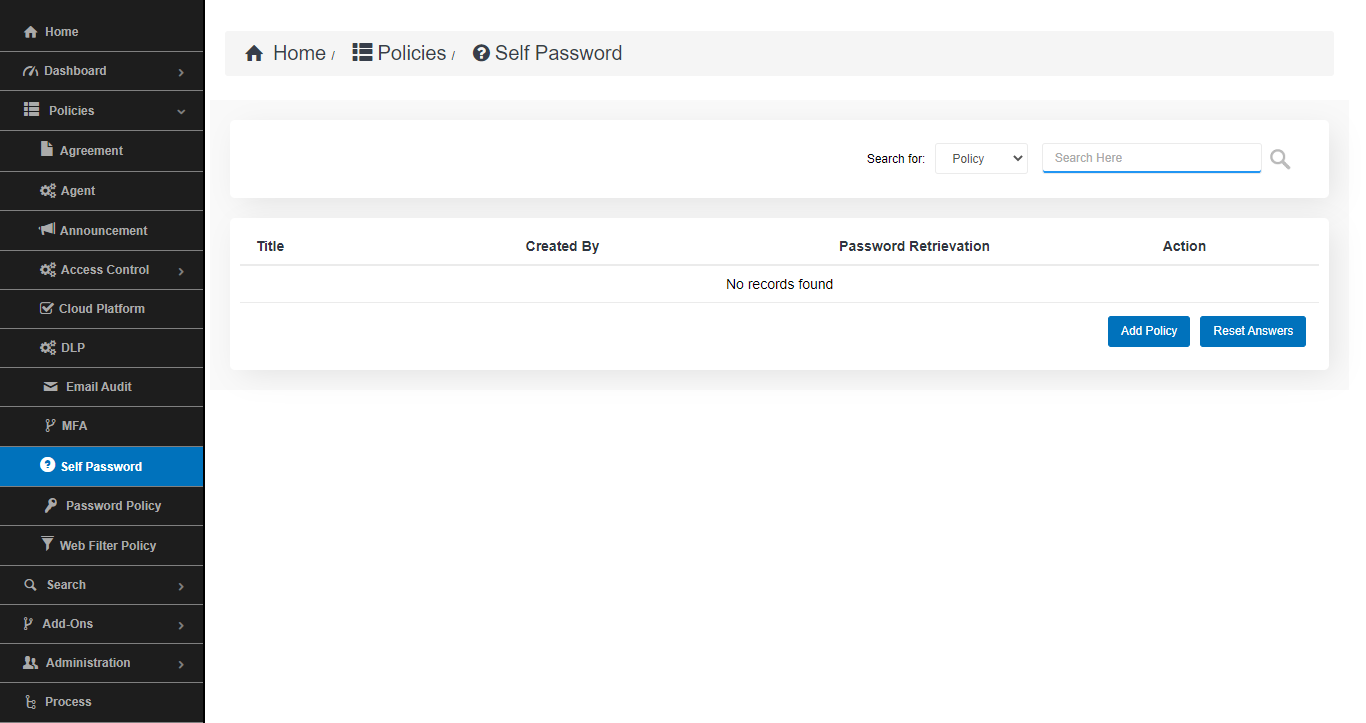 Self Password Policy : Plurilock AI Helpdesk