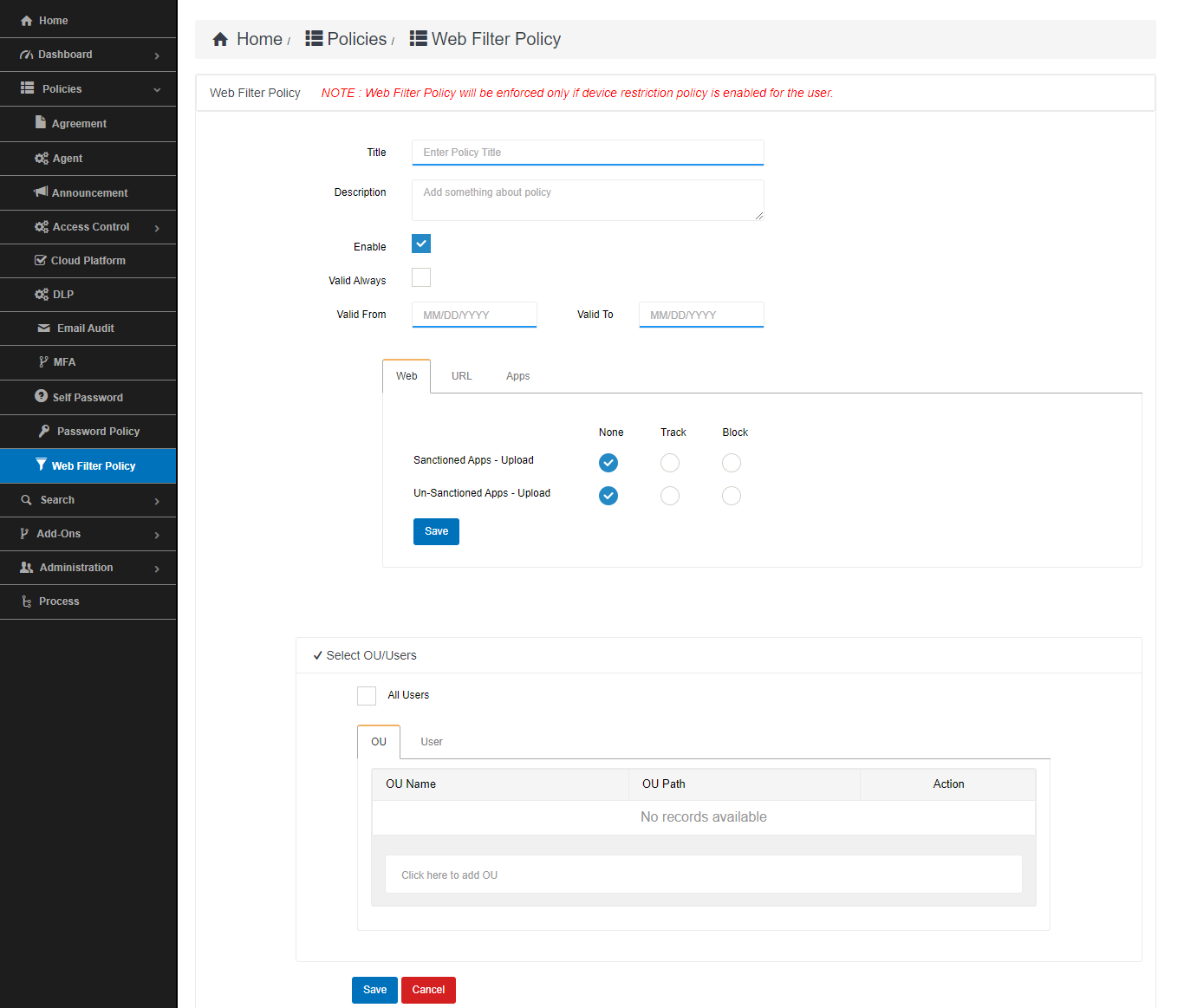 Web Filter Policy : Plurilock AI Helpdesk