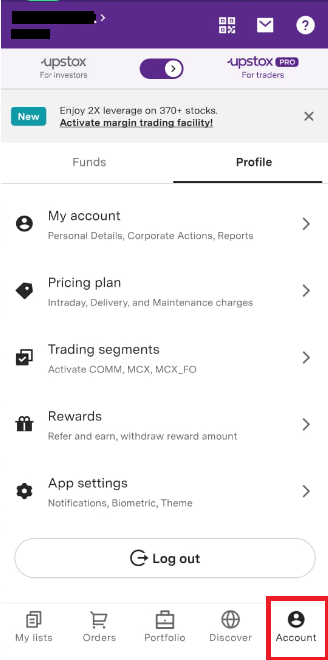 Step 2 : Once you login, click on ‘ Account