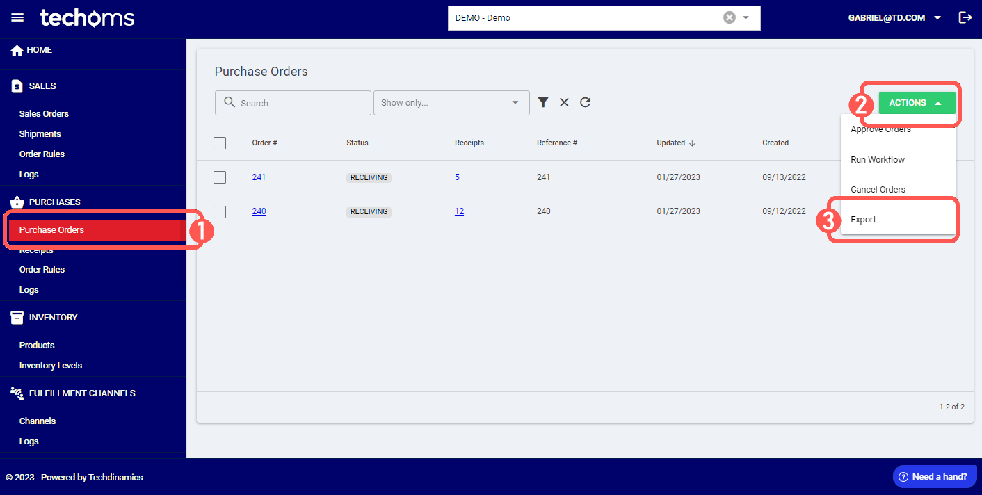 How to Export Purchase Order Information [Step-by-step guide] : Support ...