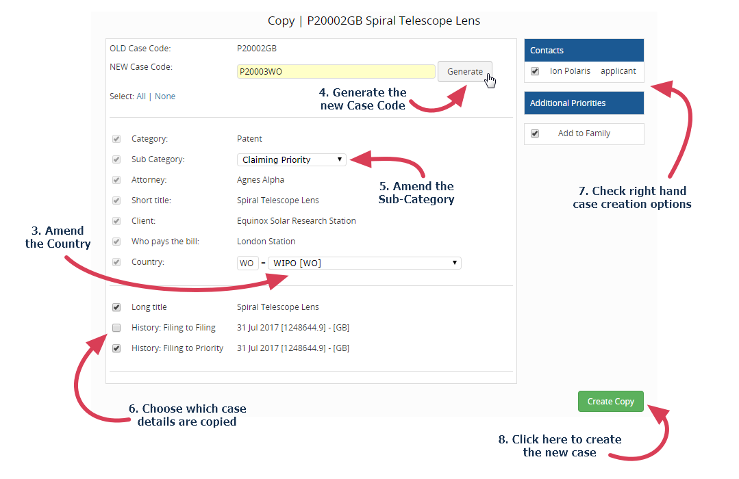 Copy a Case : Help Centre