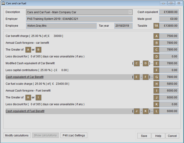 Section F - Cars and Car Fuel - Entering Data Manually : P11D Organiser