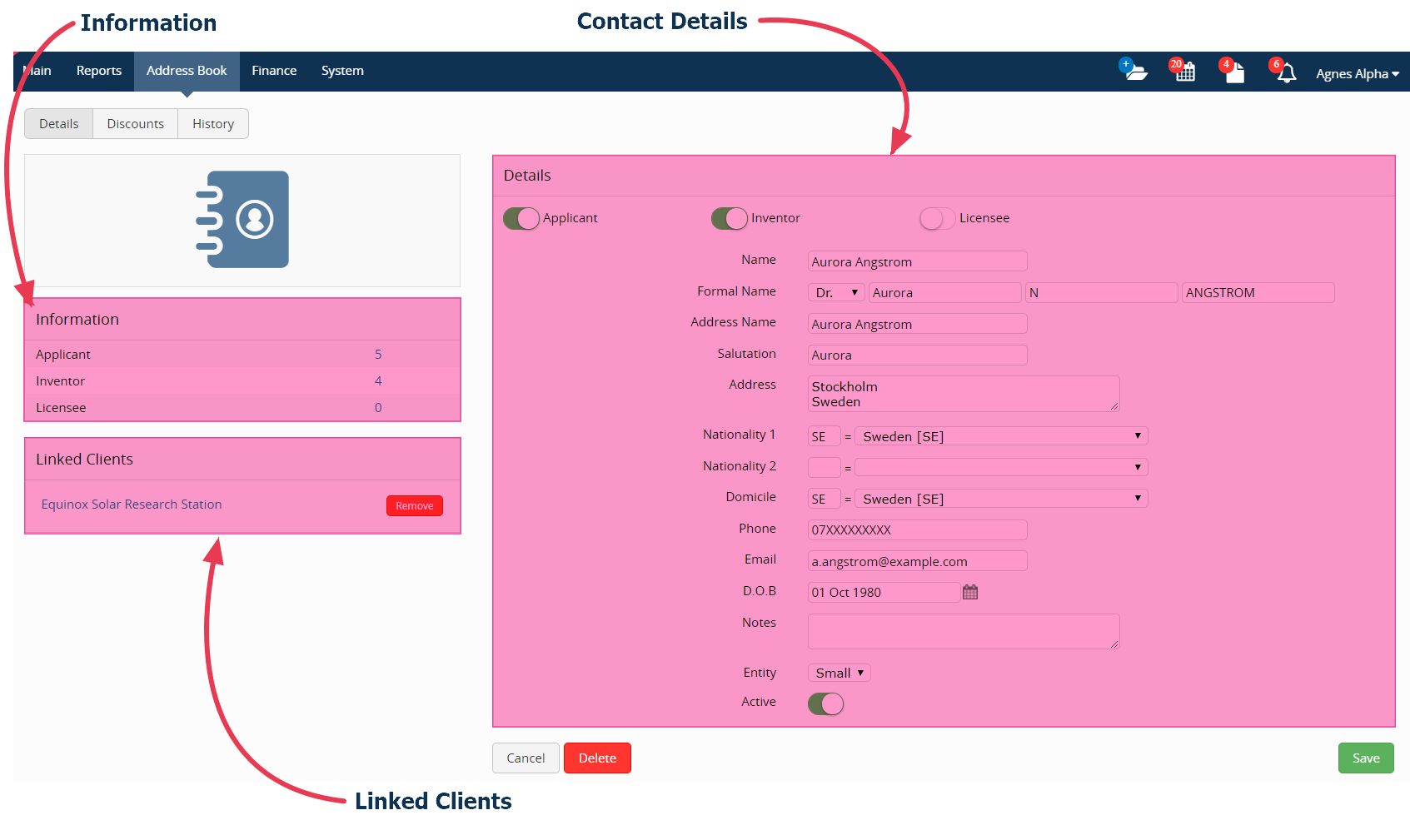 Applicant, Inventor and Licensee Details : Help Centre