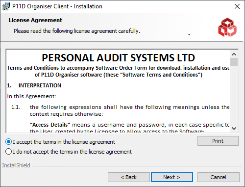 Installing the P11D Organiser : P11D Organiser