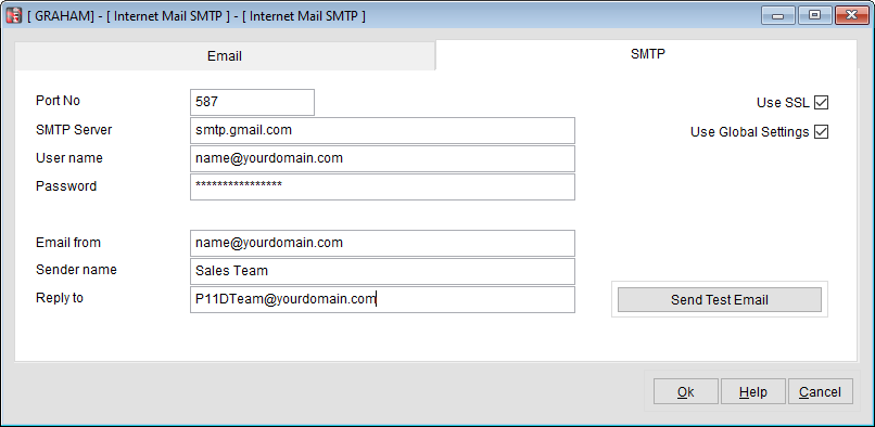 SMTP Settings for GSuite/GMail : Personal Audit Systems Ltd