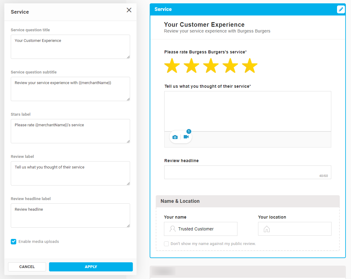 Feedback Form | Feefo Support Portal