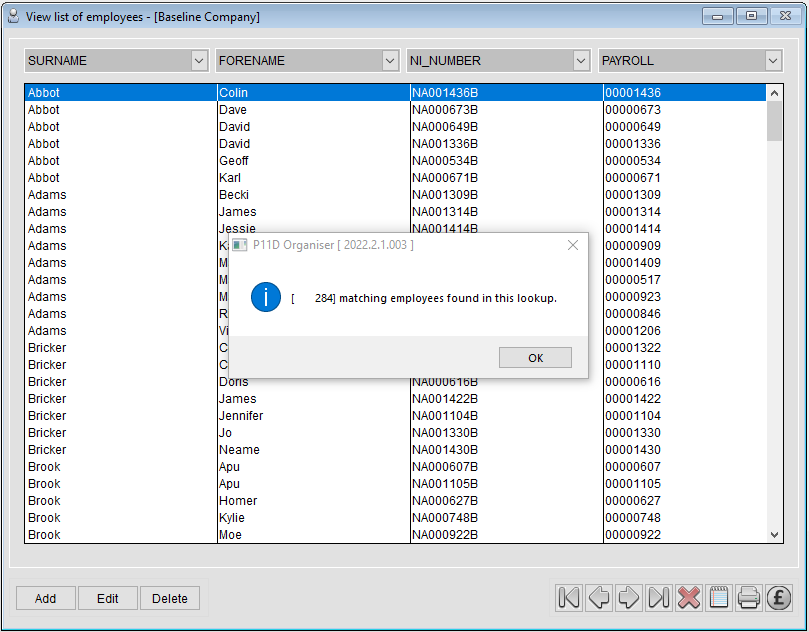 Reporting : P11D Organiser