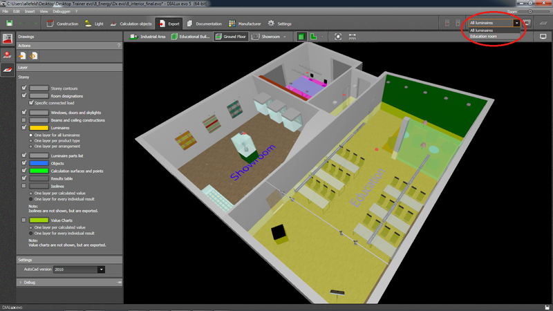 DWG export : Knowledge Base DIALux evo
