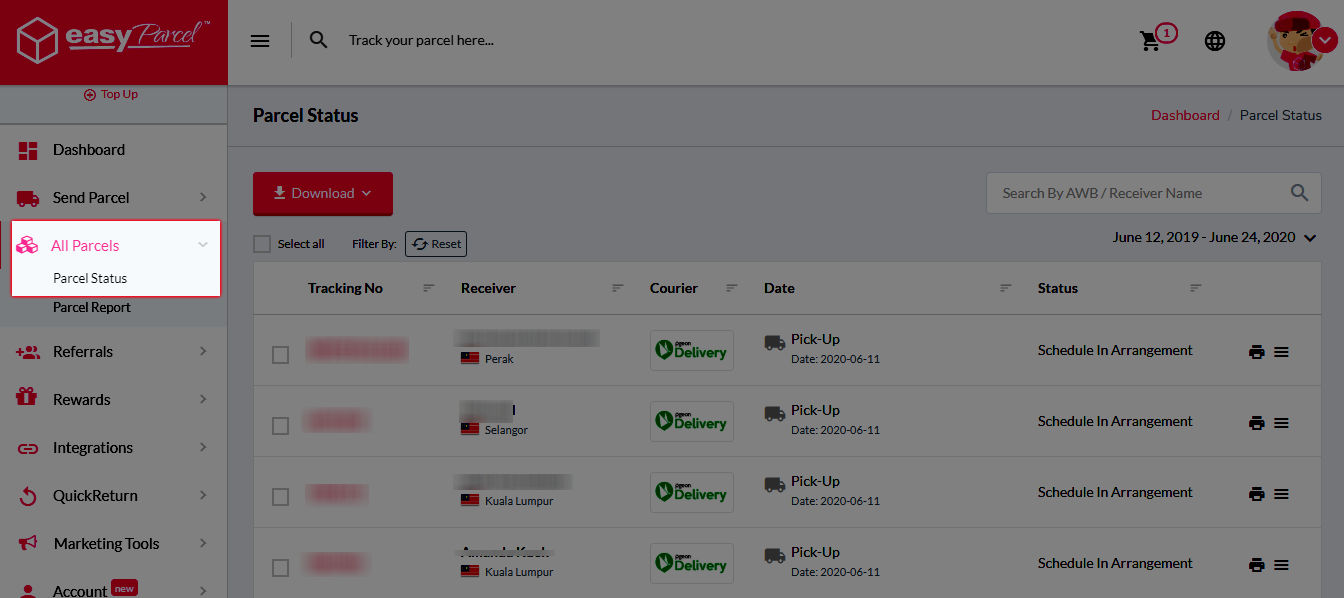 How to download and print shipping documents? : EasyParcel (Malaysia ...