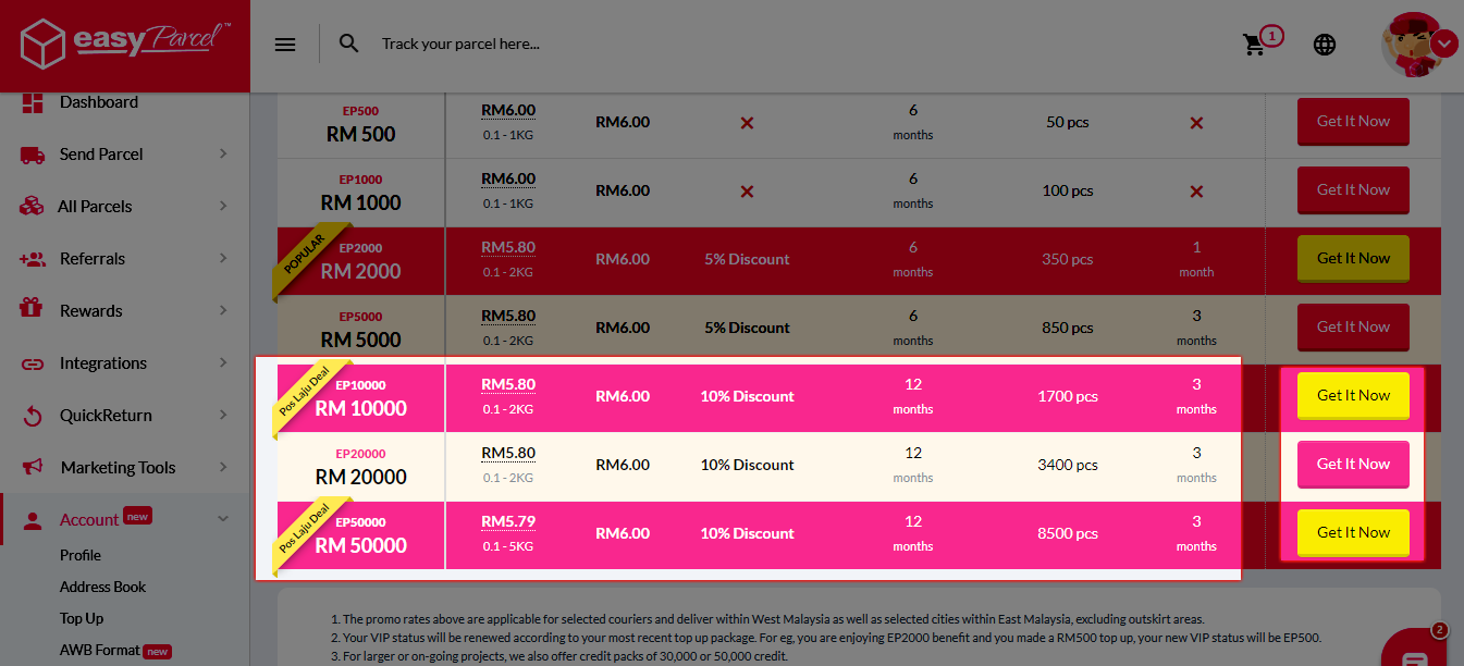 How do I top up offline via ATM or bank transfer? : EasyParcel ...