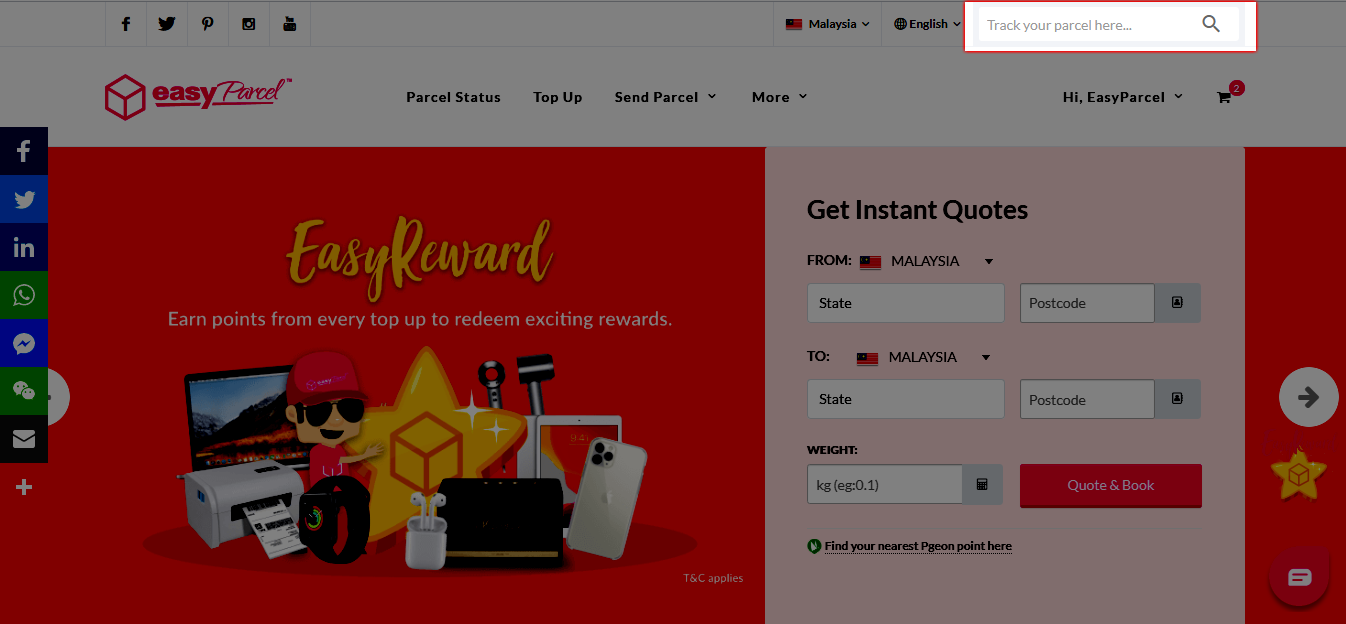 What is EasyTrack on EasyParcel? : EasyParcel (Malaysia) Help Centre