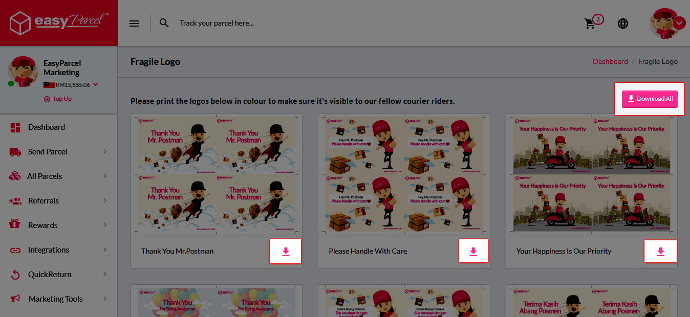 Fragile Logos : EasyParcel (Malaysia) Help Centre