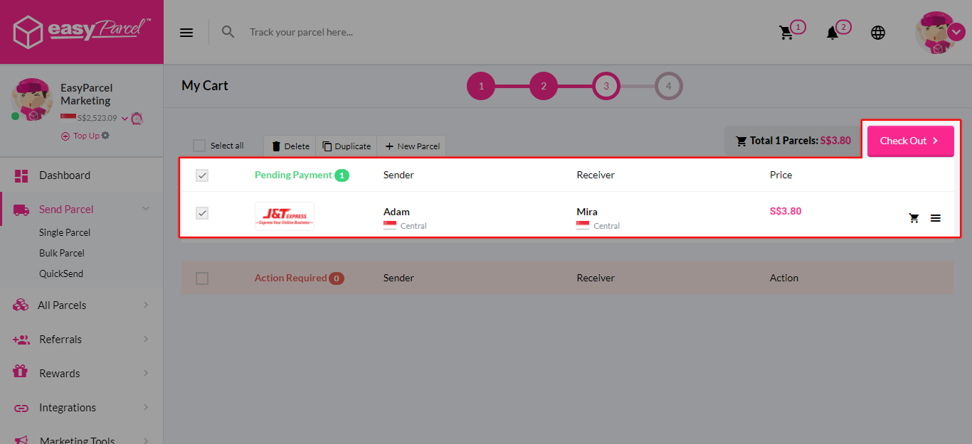 How to create domestic shipments via Single Parcel? : EasyParcel ...