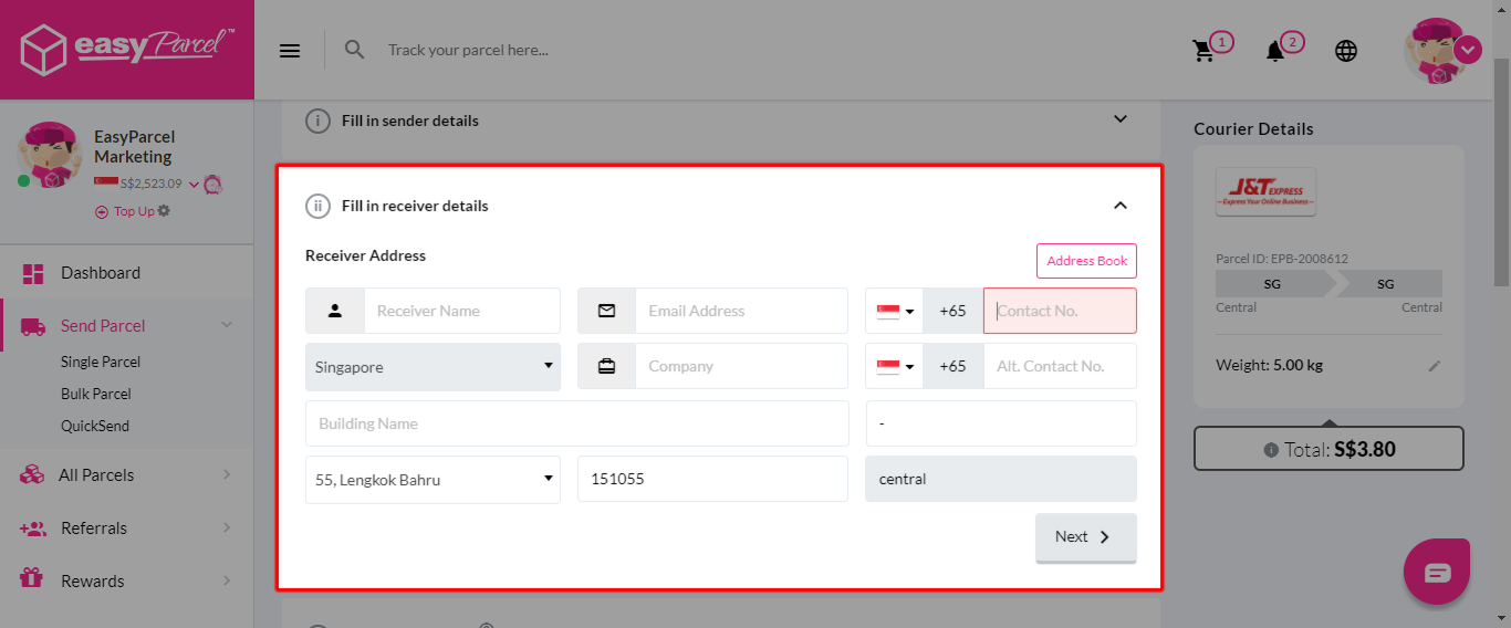 How to create domestic shipments via Single Parcel? : EasyParcel ...