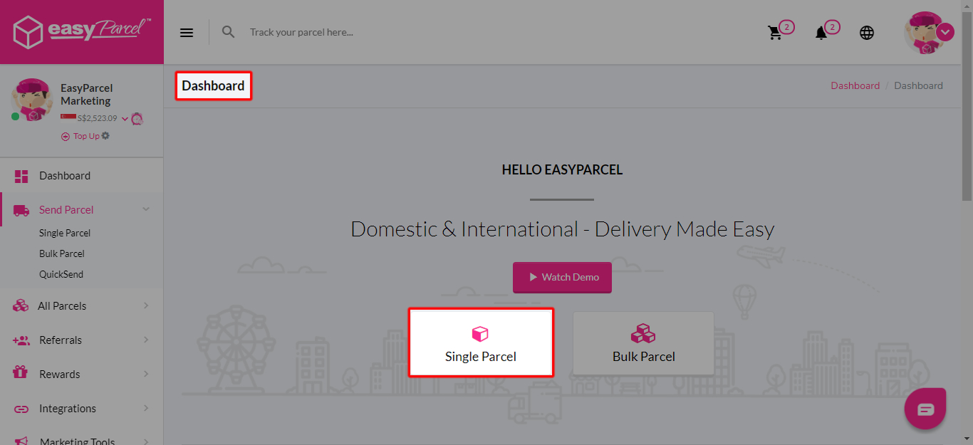 How to create international shipments via Single Parcel? : EasyParcel ...