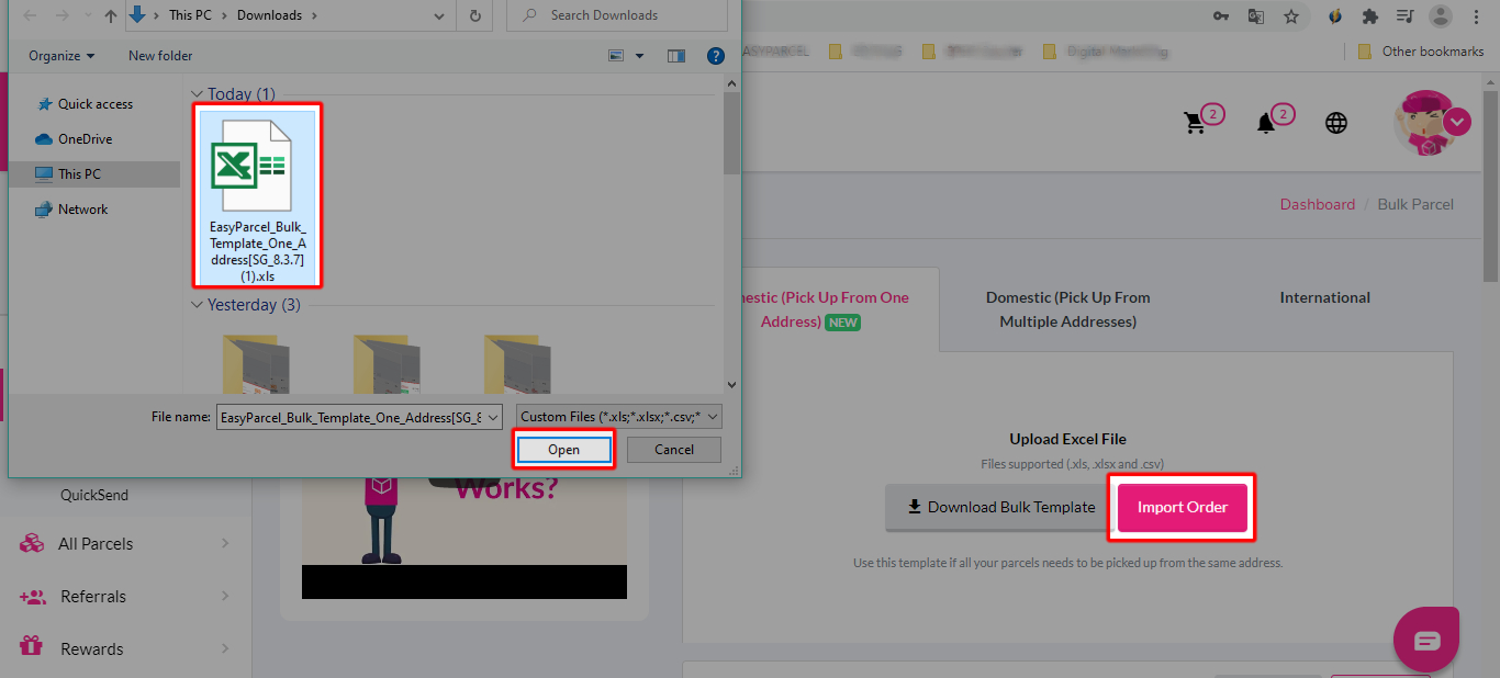 How to create domestic shipments via File Upload (Bulk Parcel ...