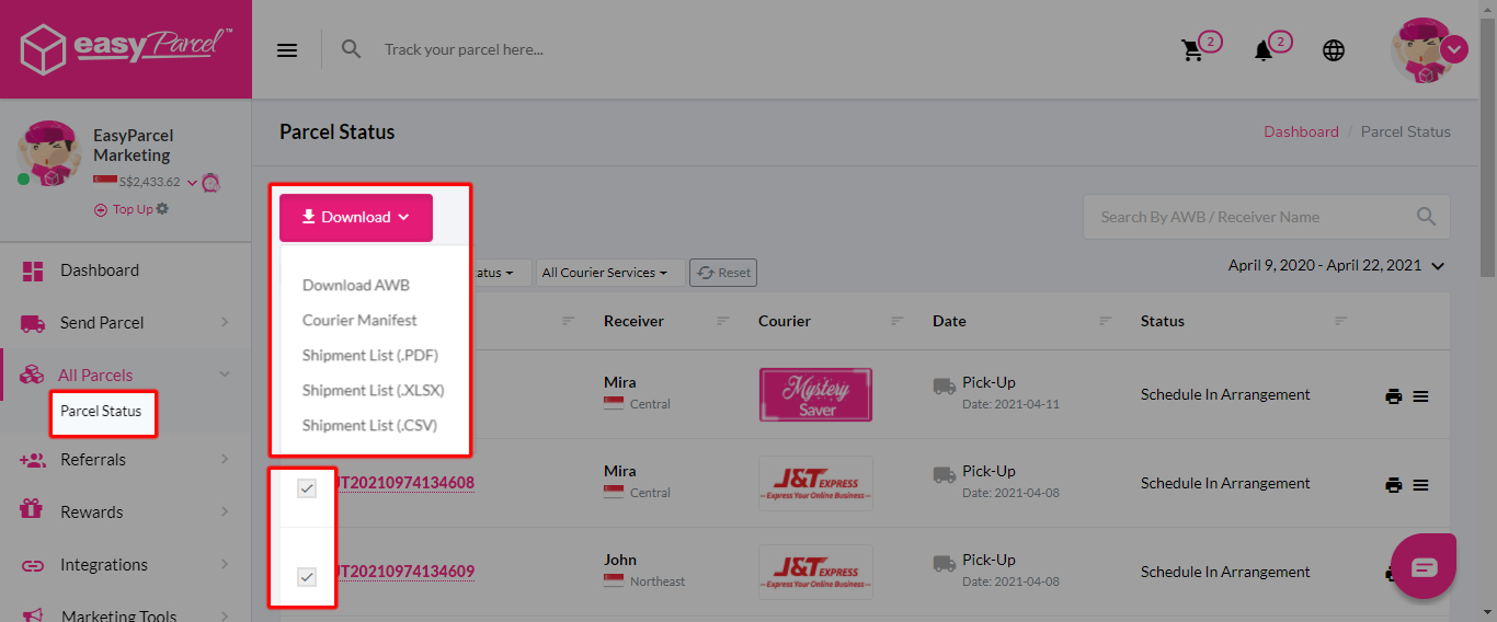 How to create domestic shipments via File Upload (Bulk Parcel ...