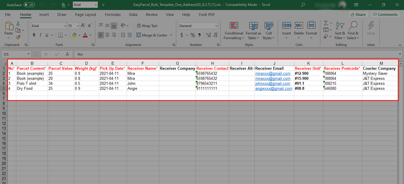 How to create domestic shipments via File Upload (Bulk Parcel ...