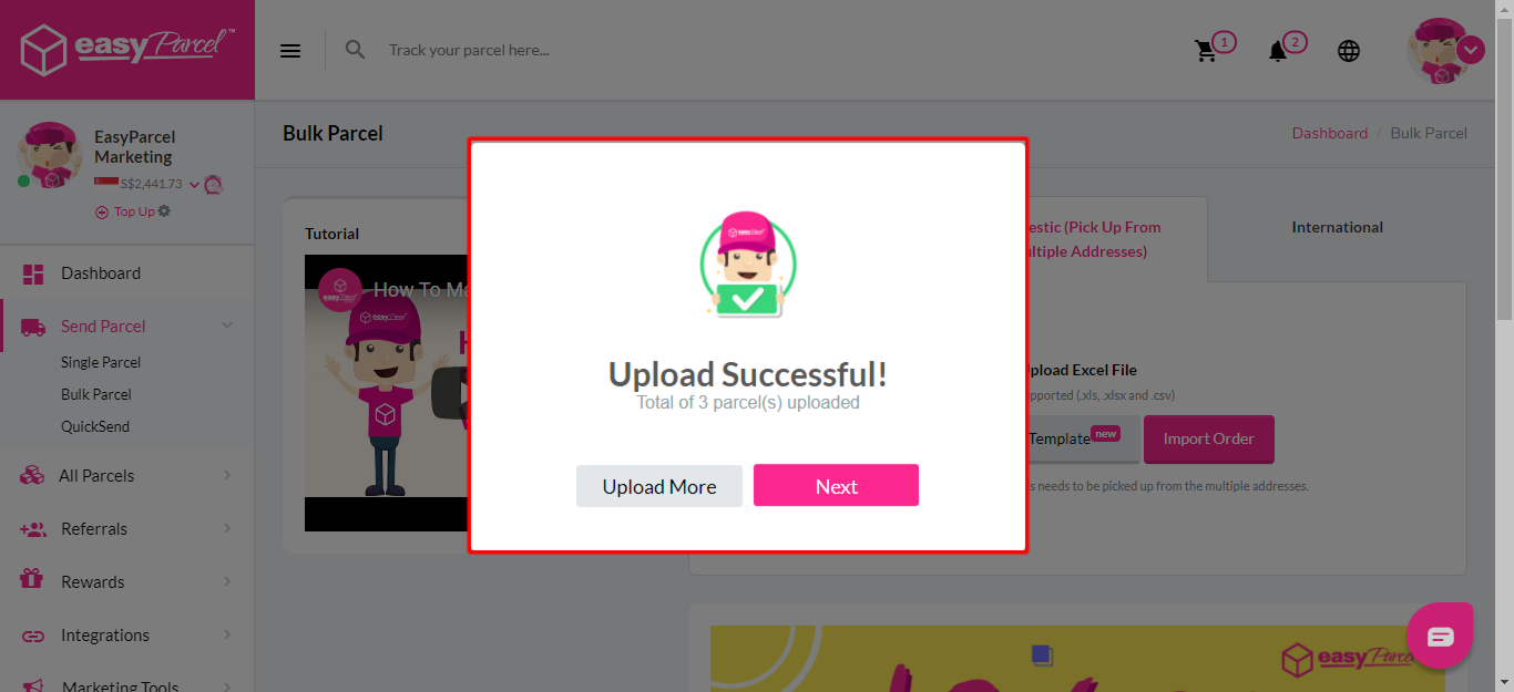 How to create domestic shipments via File Upload (Bulk Parcel ...