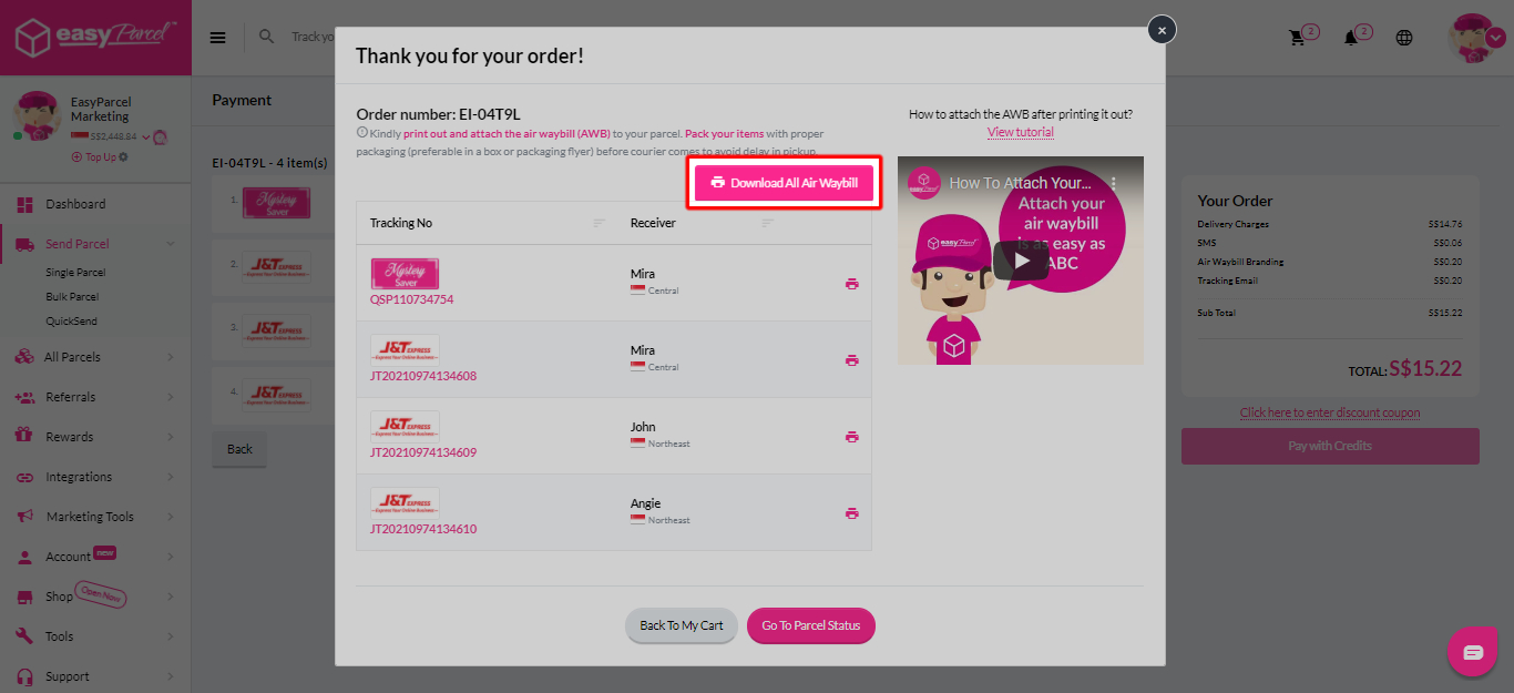 How to create domestic shipments via File Upload (Bulk Parcel ...