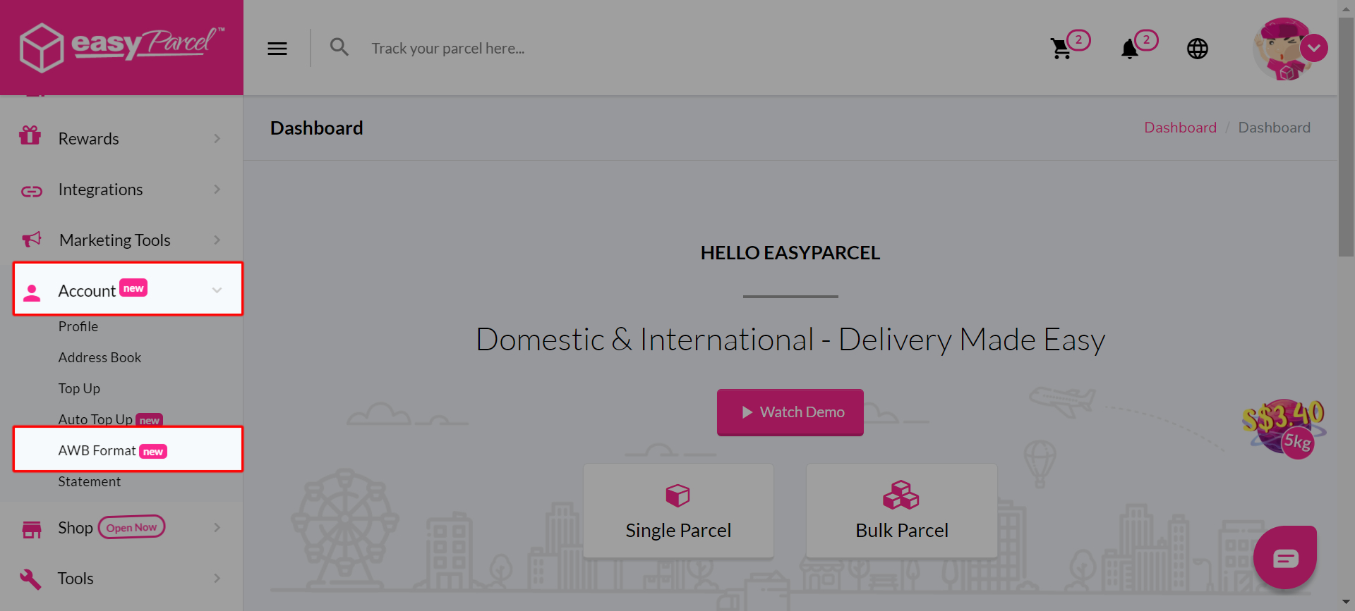 How to change AWB Format to A4 or A6 size? : EasyParcel (Singapore ...